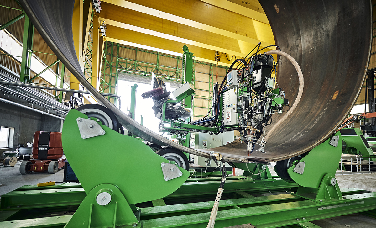 On-site installation of monopile production equipment | ENABL